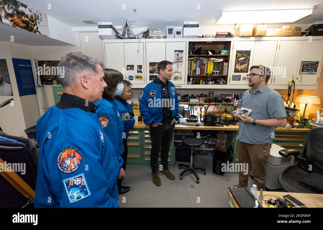 Photo Engineer Tom O’Brien speaks with NASA’s SpaceX Crew-2 astronauts ...