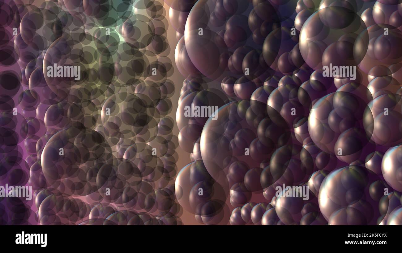 Abstract multicolored glowing background of spheres. 3d illustration ...