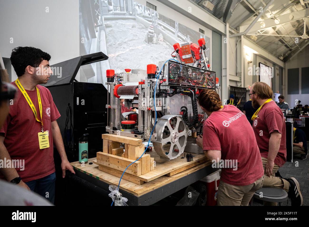 Students from the University of Alabama prepare their robotic miner for ...