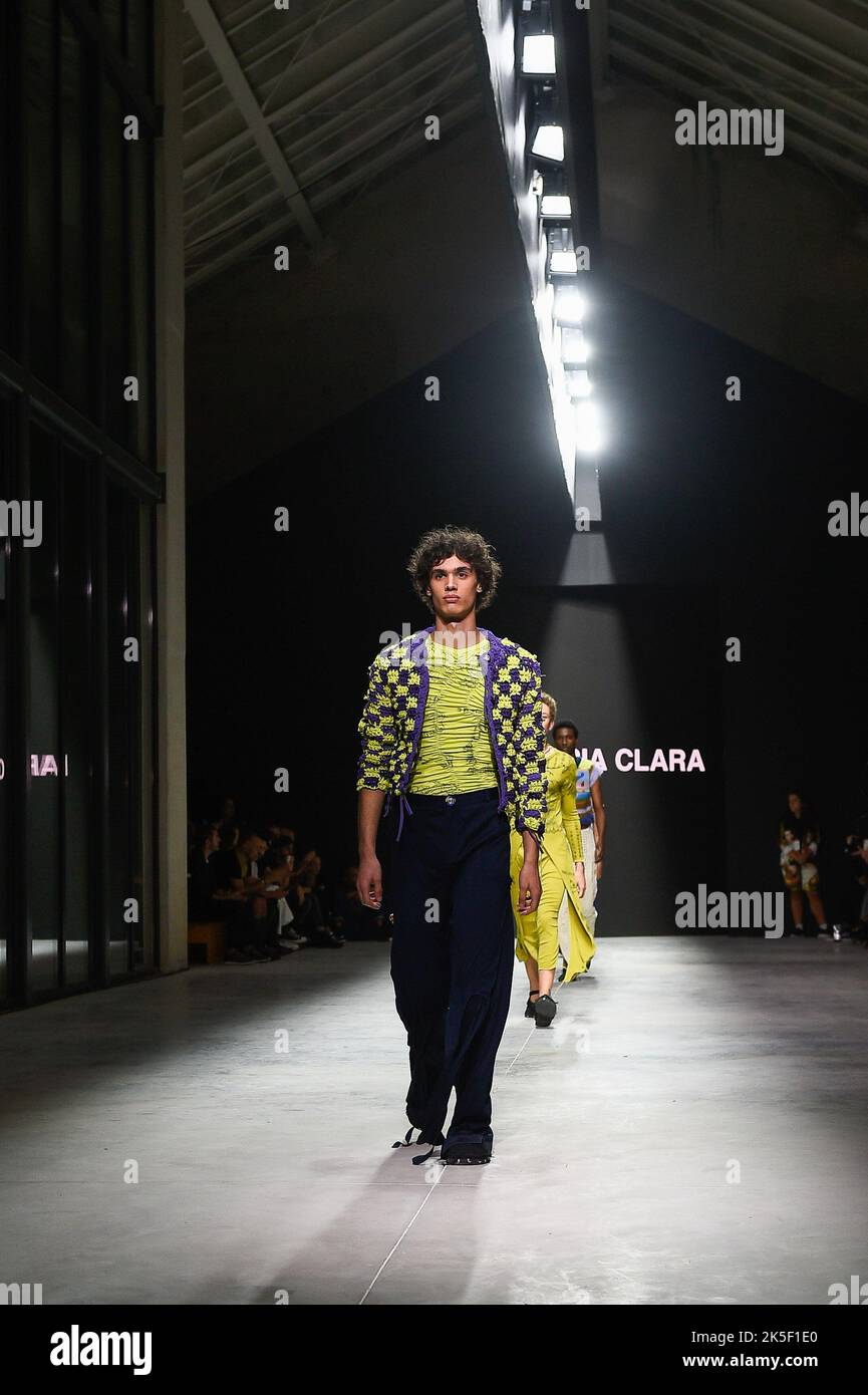 Lisbon, Portugal. 07th Oct, 2022. A model walks the runway during Maria ...