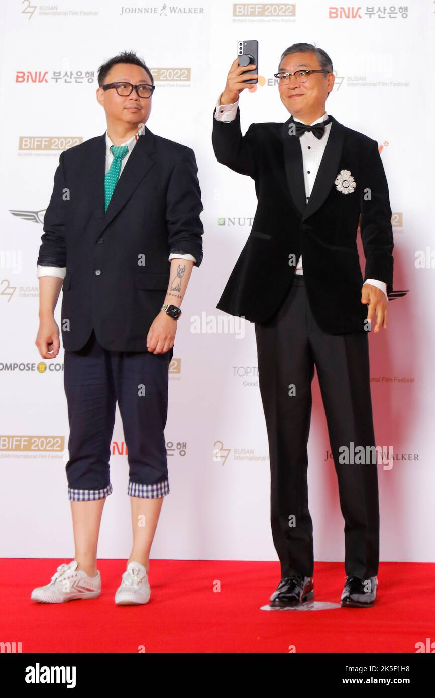 Oct 5, 2022-Busan, South Korea-Actor Kim Eui Sung(r) pose for take a ...