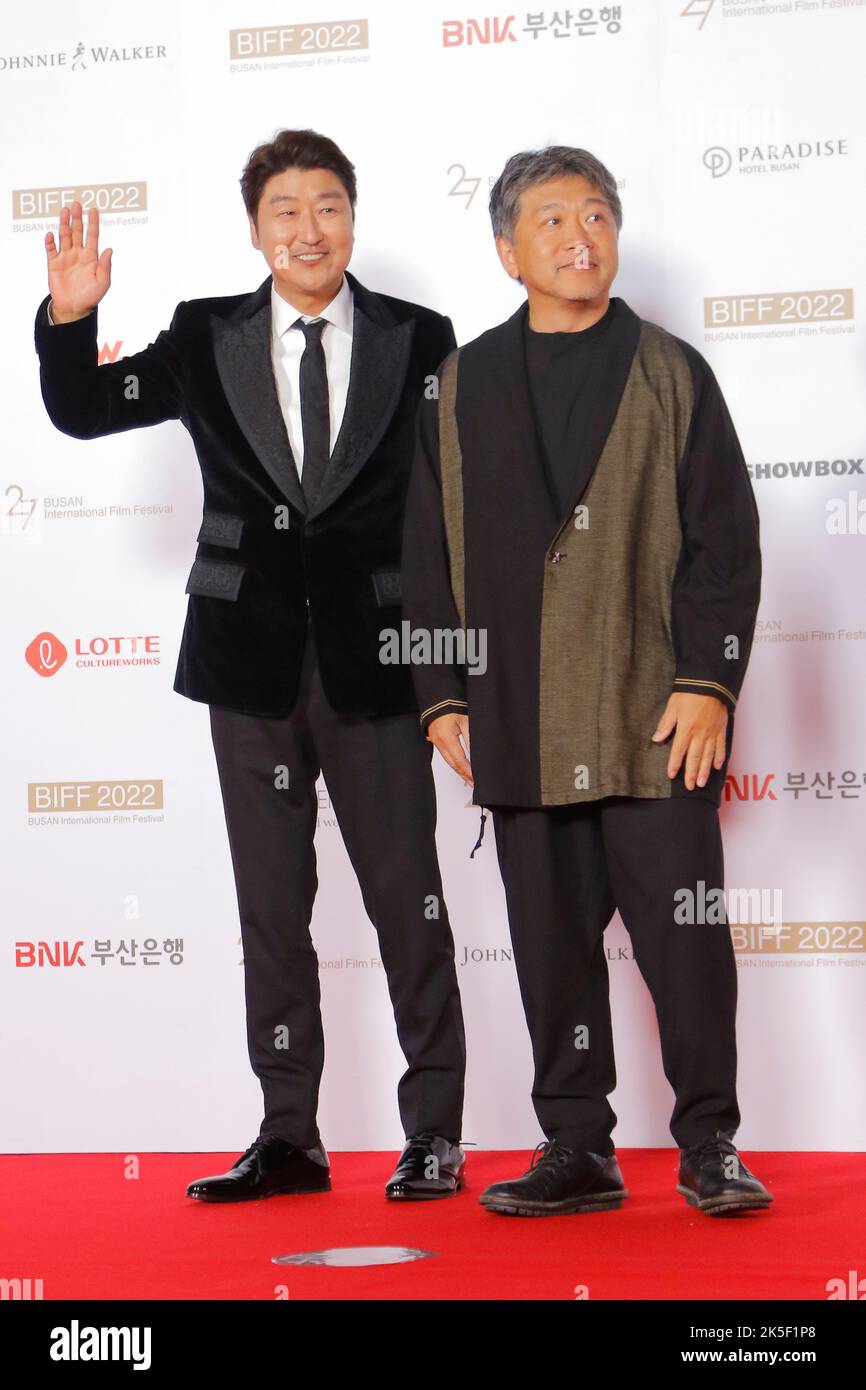 Oct 5, 2022-Busan, South Korea-Director Koreeda Hirokazu(r) Actror Song ...