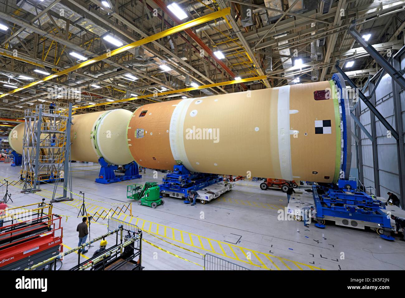 NASA assembled the SLS core stage forward section with the 130-foot ...