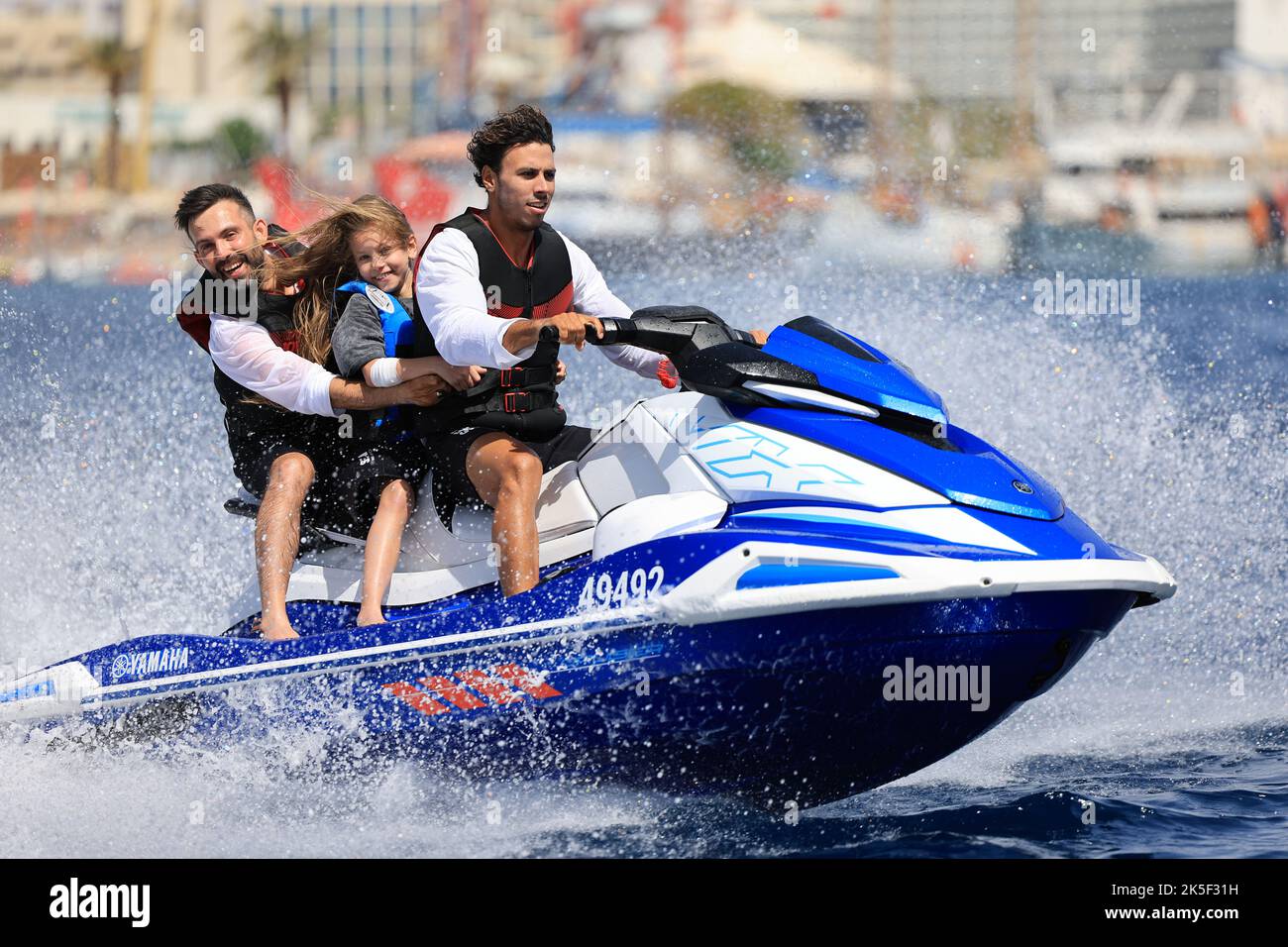 water sport, riding a jet ski Eilat, Israel - September 27, 2022 Stock ...