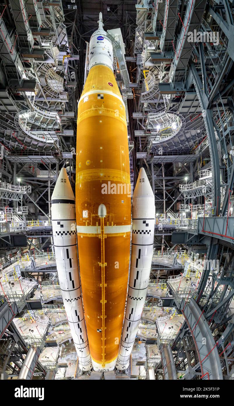 In this panoramic view in High Bay 3 of the Vehicle Assembly Building ...