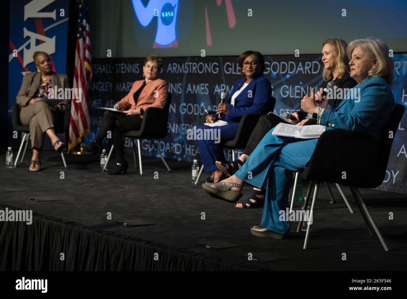 Marshall Space Flight Center Director Jody Singer speaks on a panel ...