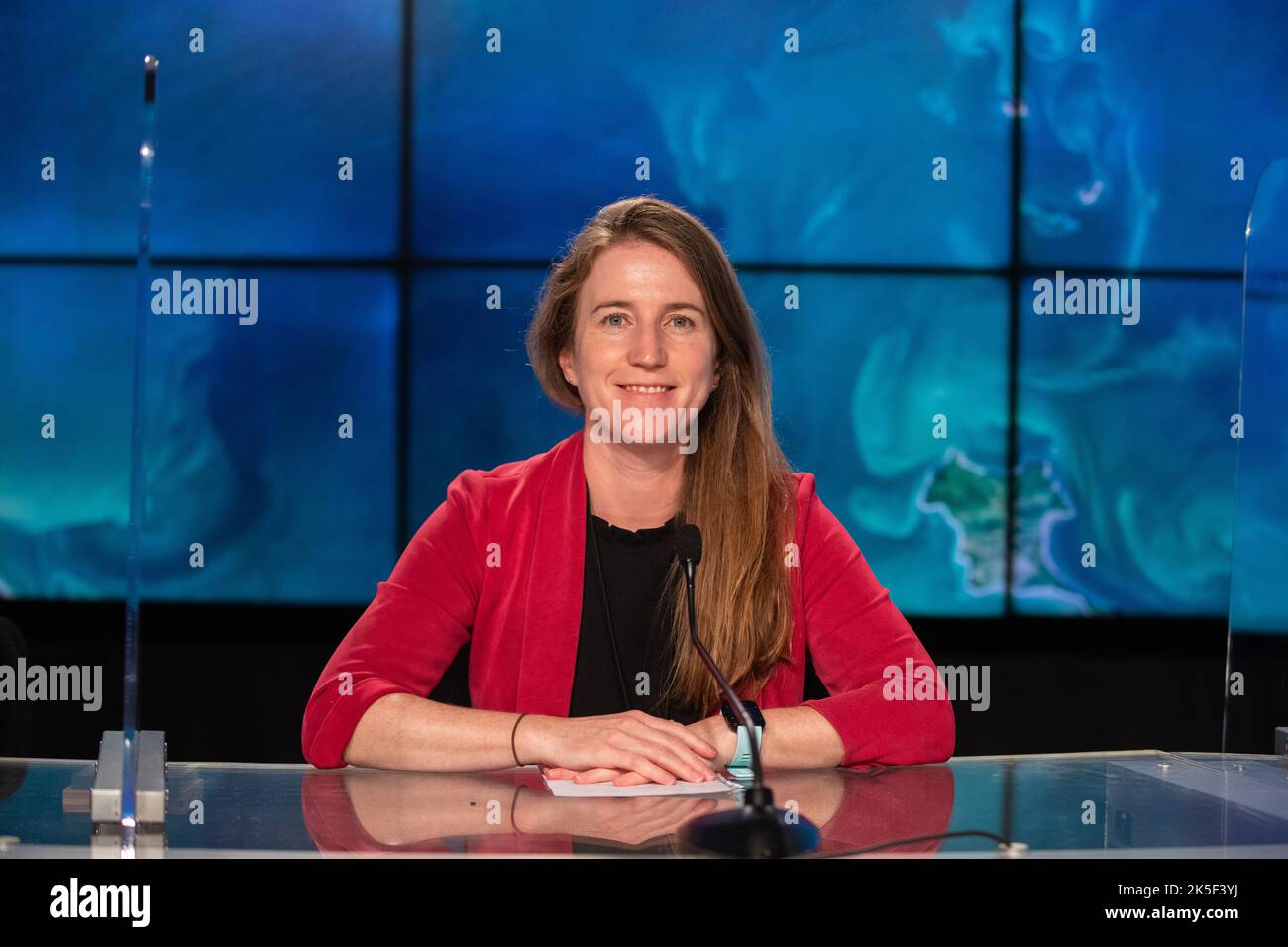 Kate Calvin participates in a climate conversation at Kennedy Space ...