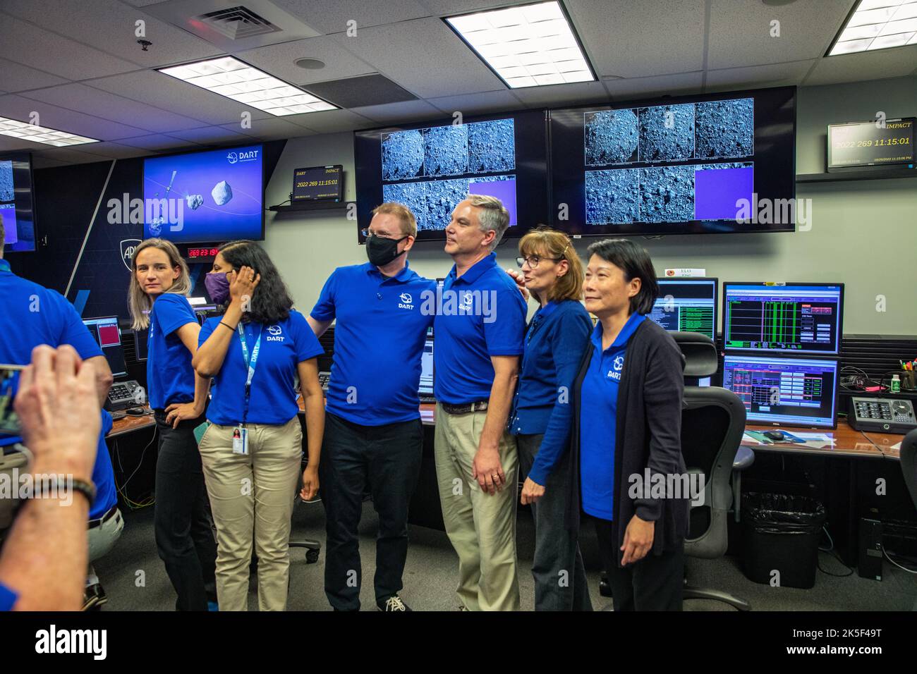 NASA’s Double Asteroid Redirection Test (DART) command team at Johns ...