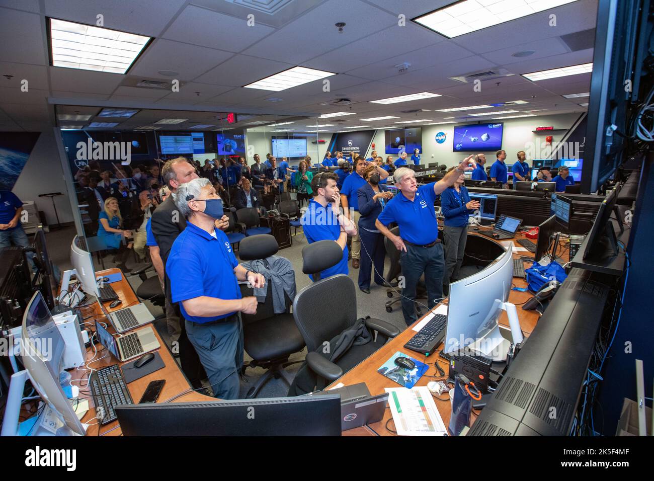 NASA’s Double Asteroid Redirection Test (DART) command team at Johns ...