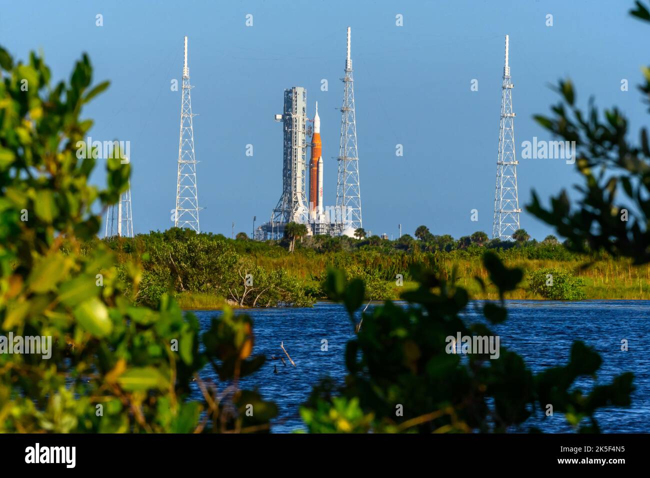NASA’s Space Launch System (SLS) rocket with the Orion spacecraft ...