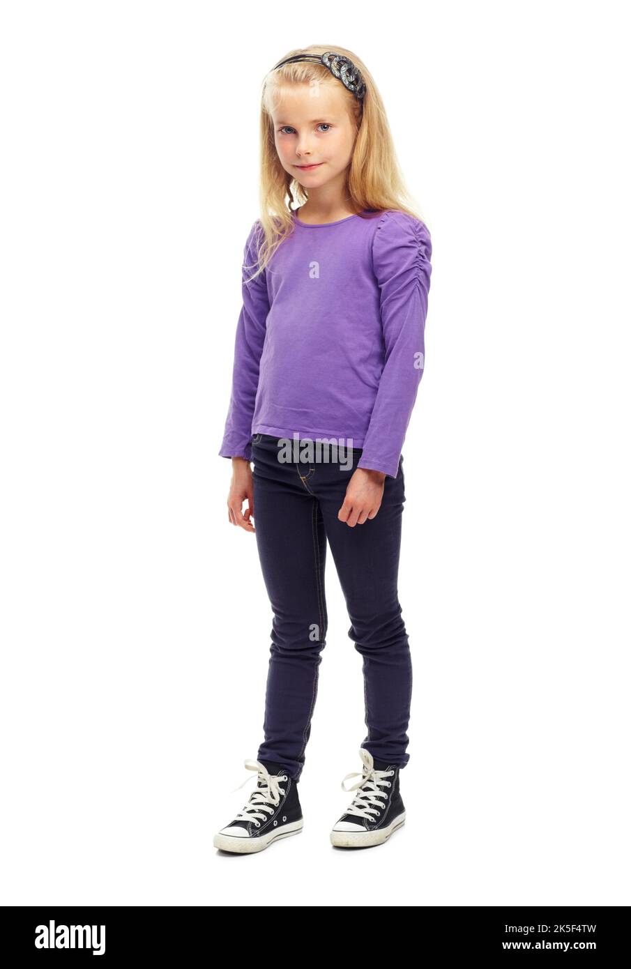 Shes a sweet kid with a great future. Full length shot of a little girl ...
