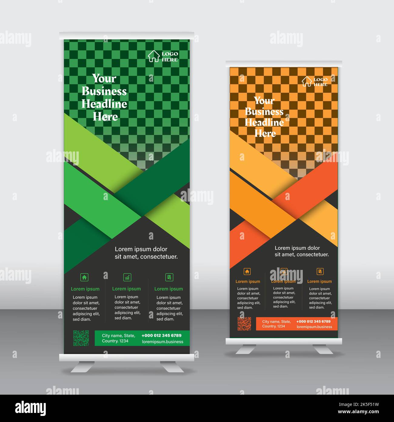 Roll-up banner template, real-state roll-up banner, corporate x banner ...