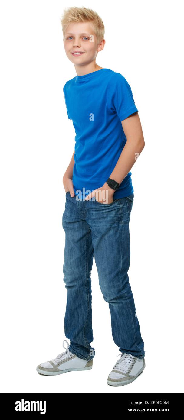 Cool and confident. Full-length studio portrait of a blond teenage boy ... Cool and confident. Full-length studio portrait of a blond teenage boy ...