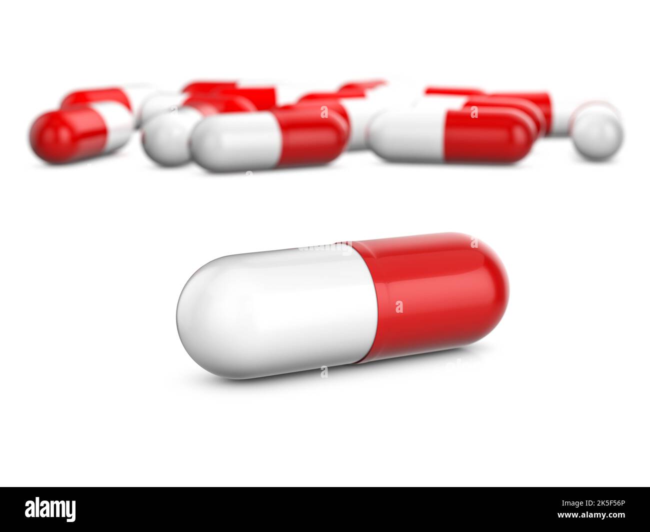 Capsule pills on a white background. 3d illustration Stock Photo - Alamy