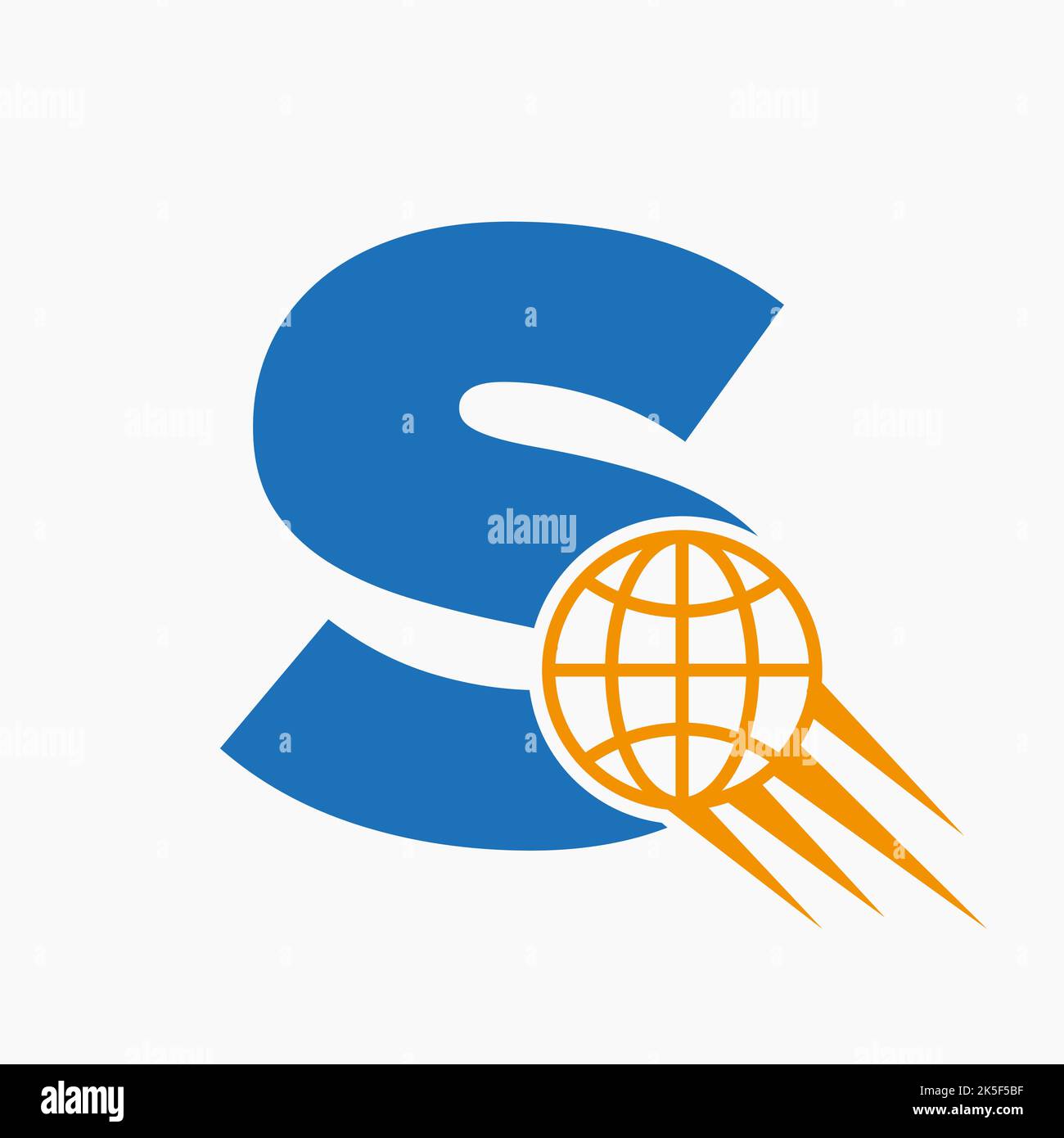 Letter S Global Logo Concept With Moving World Icon. Global Logotype ...