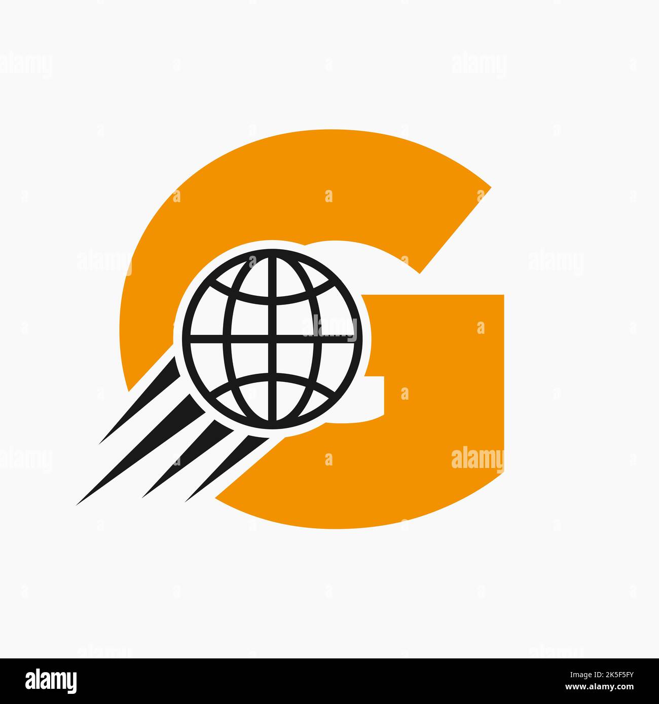 Letter G Global Logo Concept With Moving World Icon. Global Logotype ...