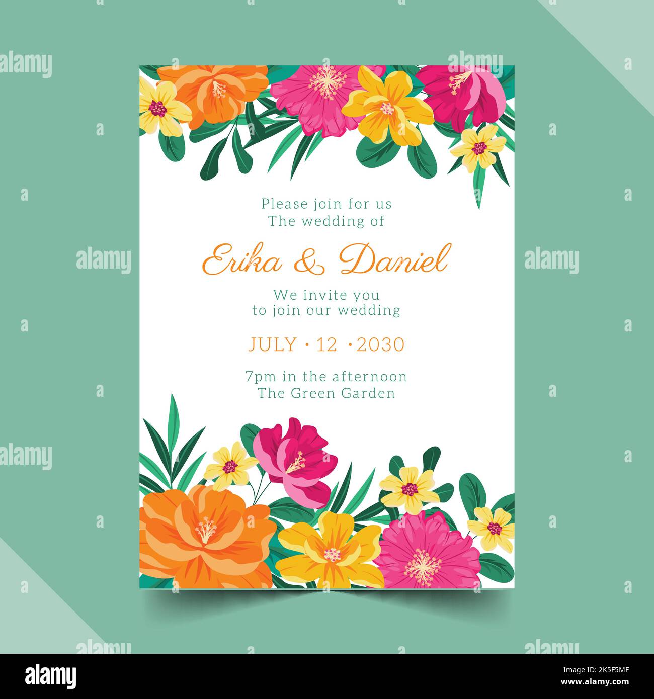 hand drawn wedding poster vector design illustration Stock Vector Image ...