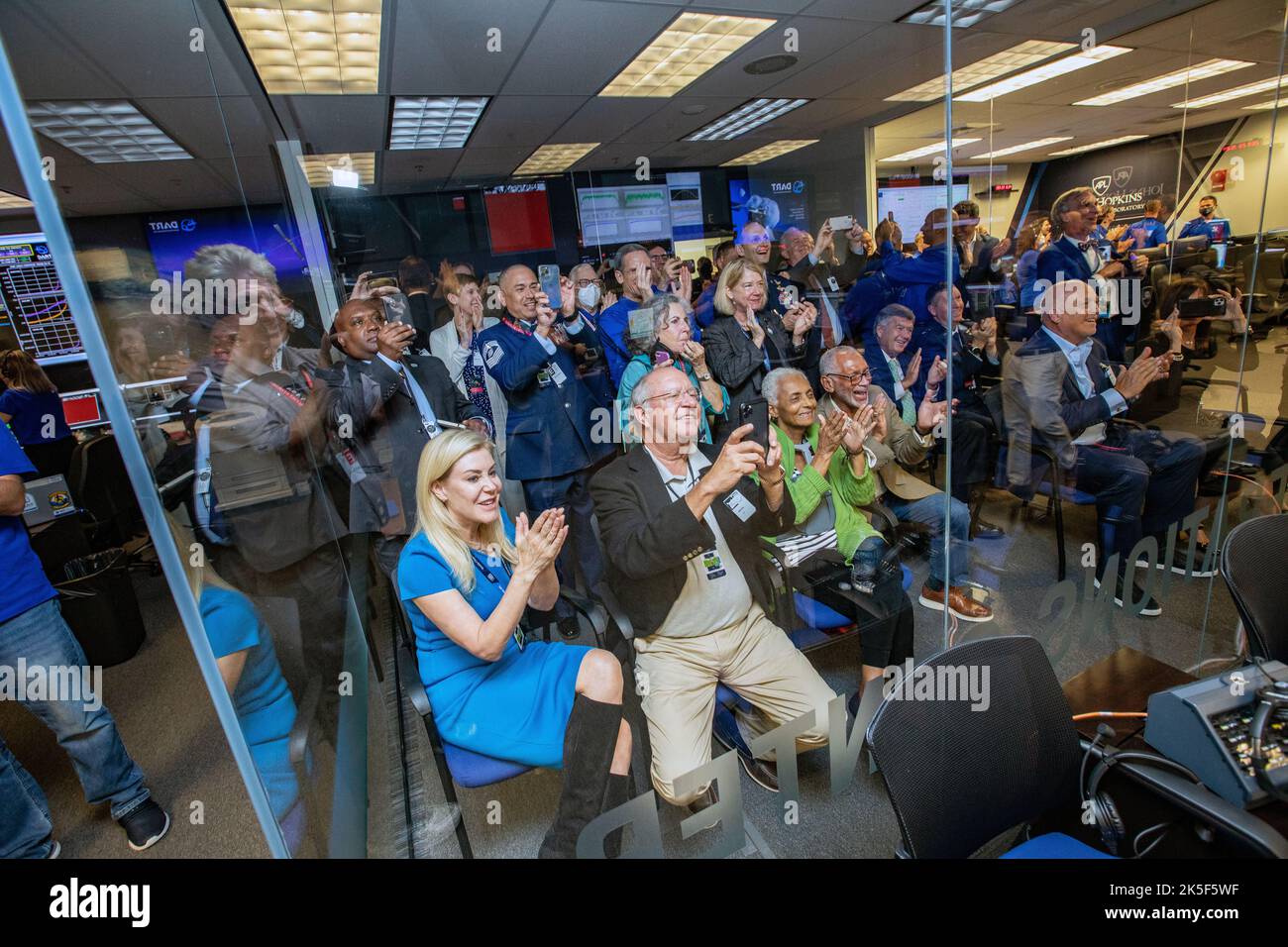 NASA’s Double Asteroid Redirection Test (DART) command team at Johns ...