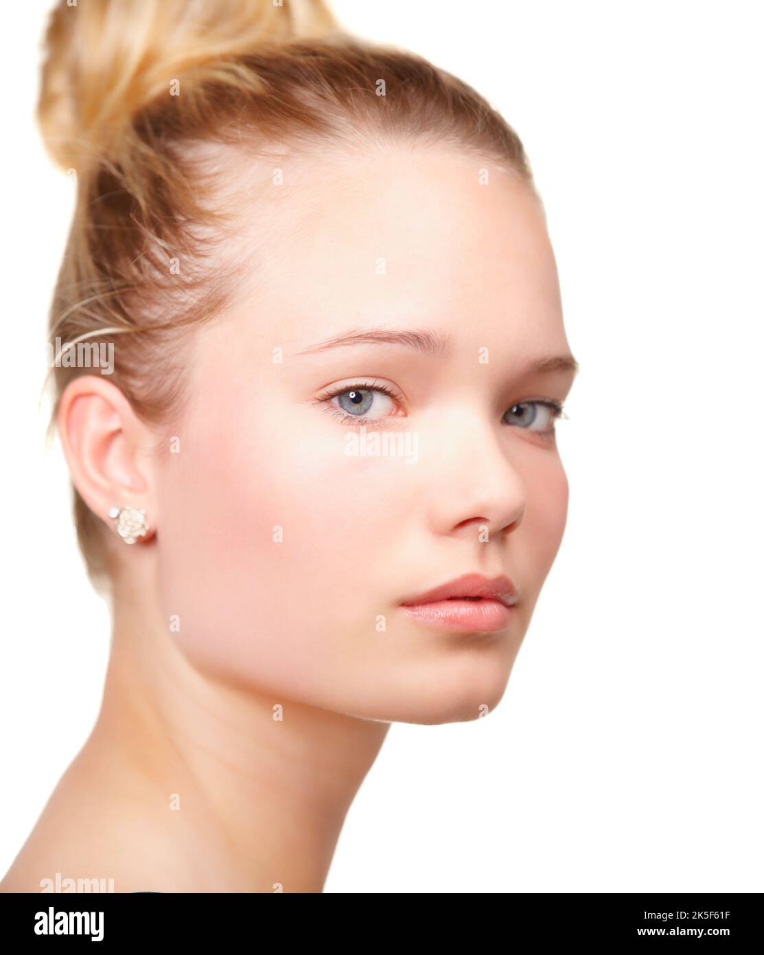 Perfect Skin Cropped Portrait Of A Pretty Young Woman Looking At The