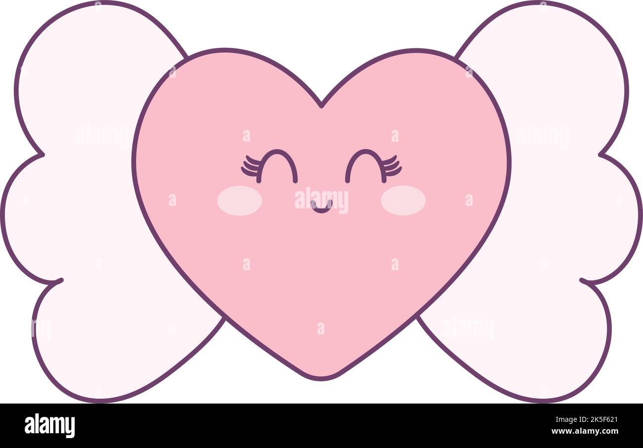 happy heart with wings Stock Vector Image & Art - Alamy