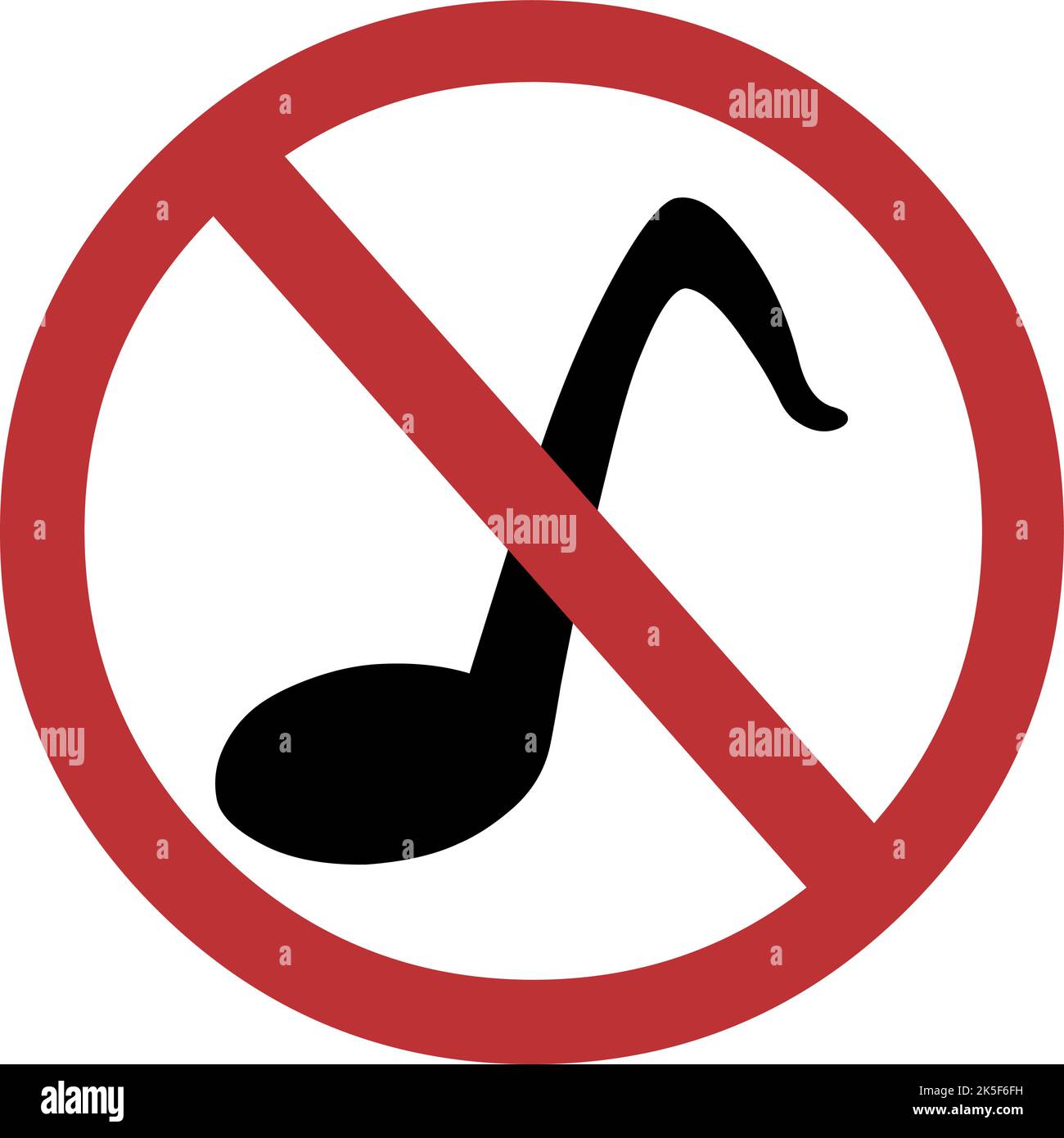Vector illustration of signage of prohibited listening to music Stock ...