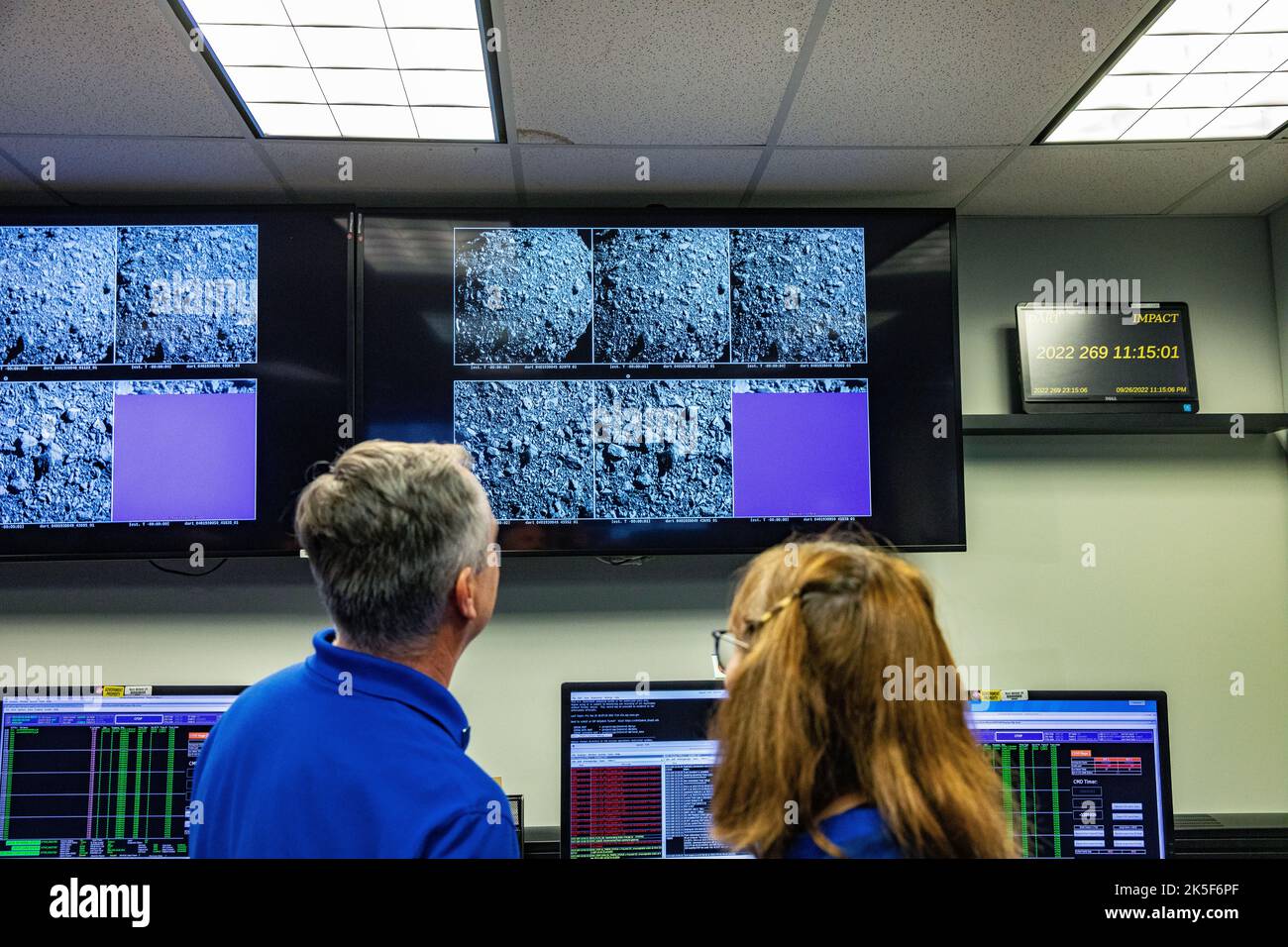 NASA’s Double Asteroid Redirection Test (DART) command team at Johns ...