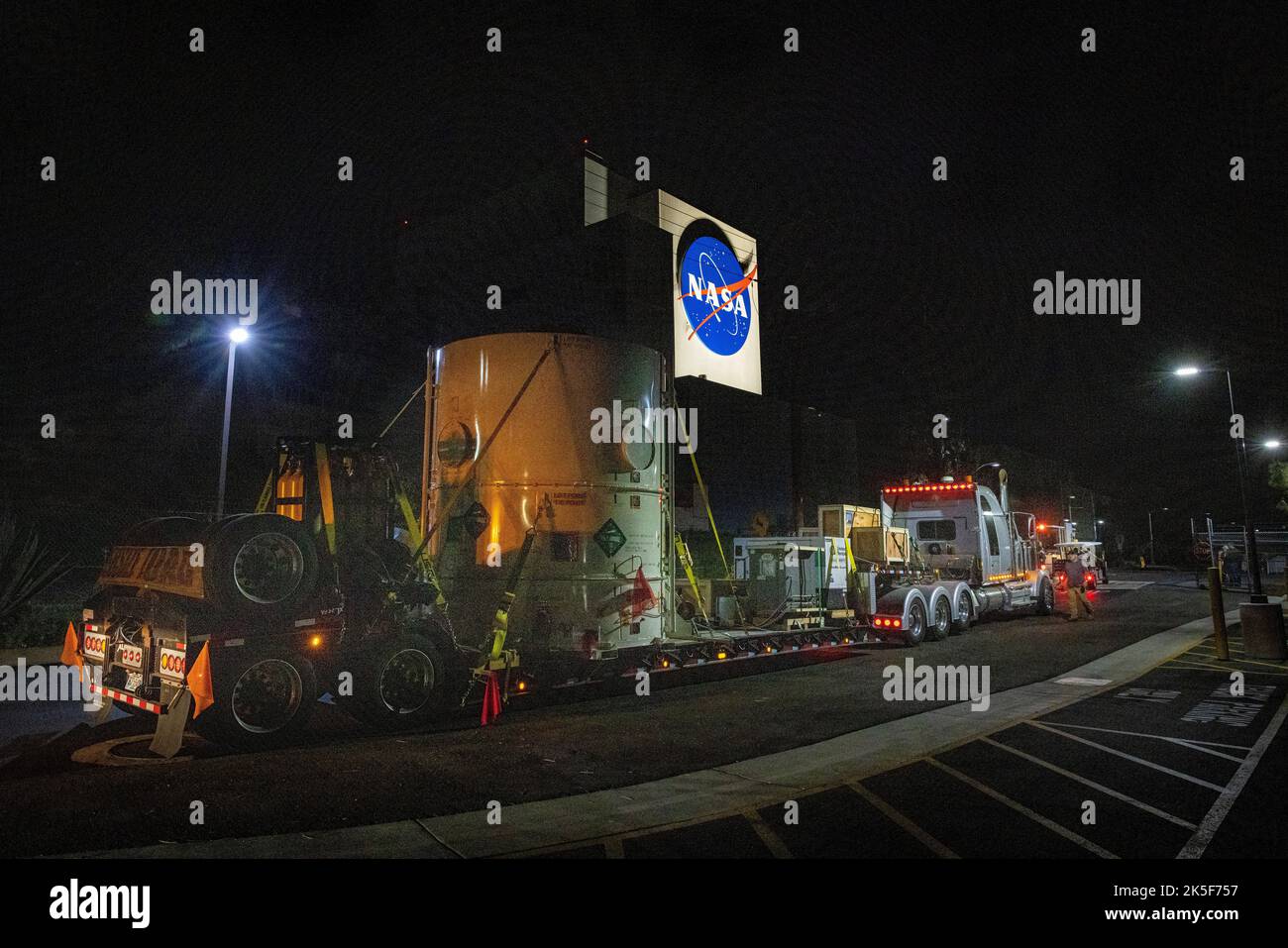 The main body of NASA's Europa Clipper spacecraft is seen in its ...
