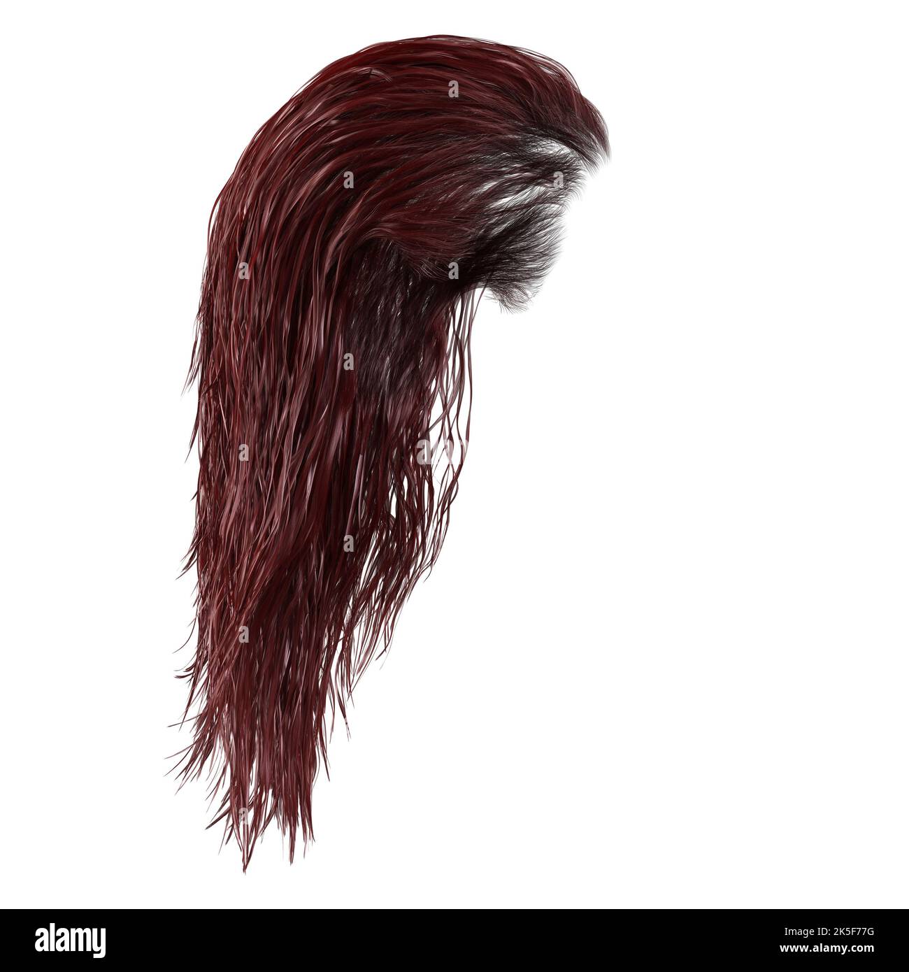 Fantasy long wet hair on isolated white background, 3D render, 3D ...