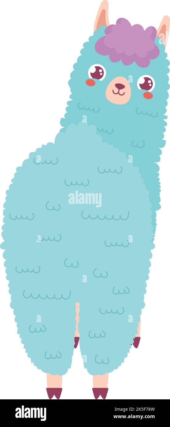 sweet blue llama Stock Vector Image & Art - Alamy