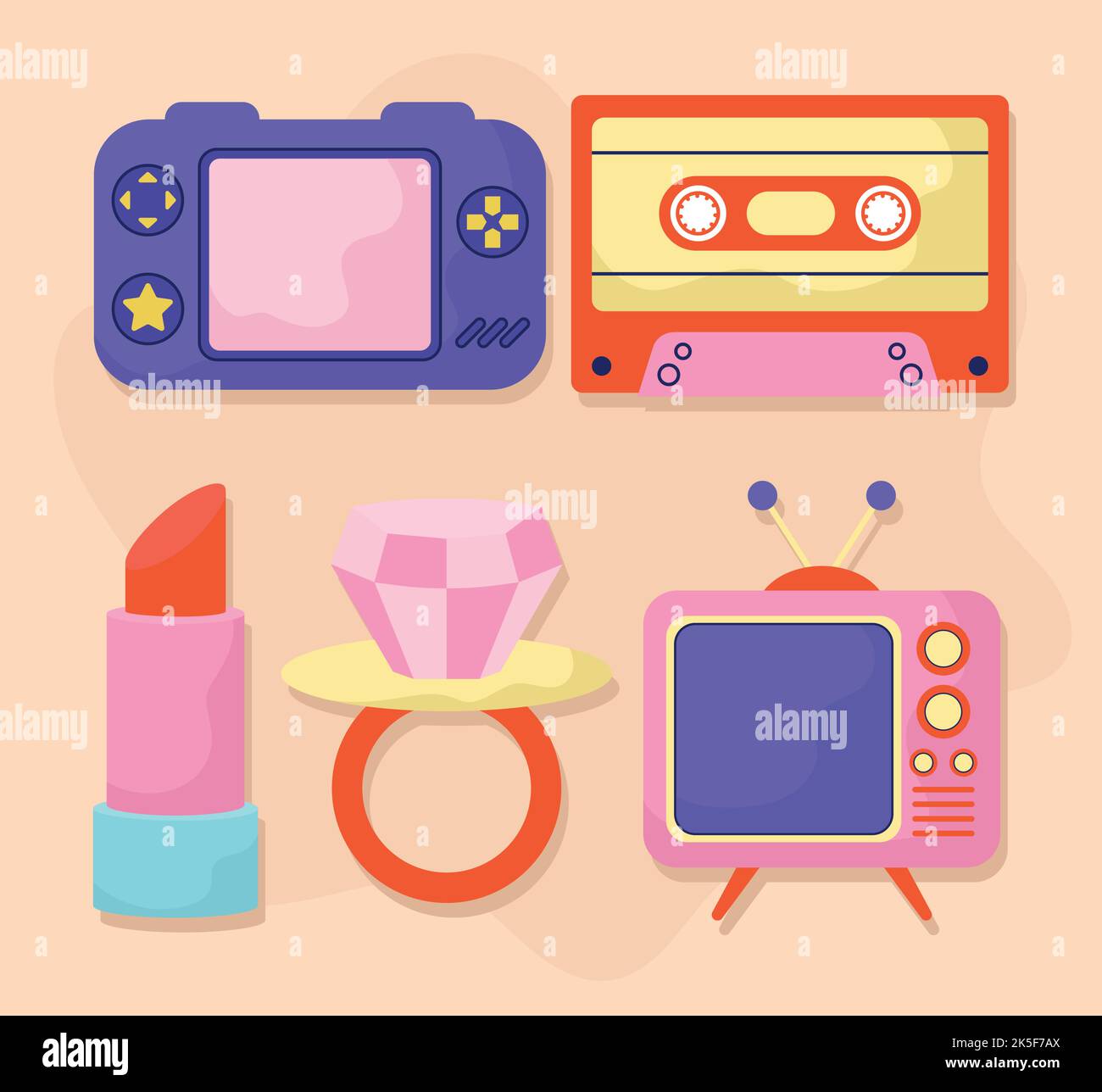 five retro icons Stock Vector Image & Art - Alamy