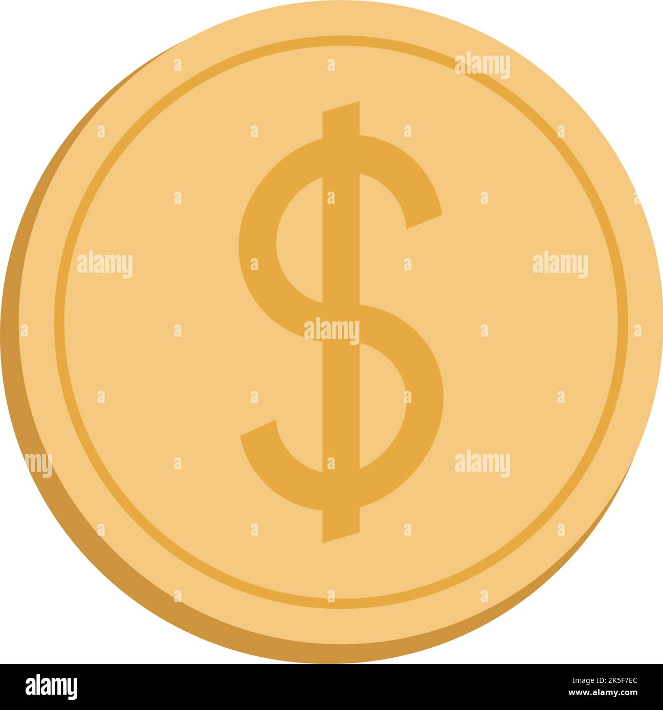 coin with dollar symbol Stock Vector Image & Art - Alamy