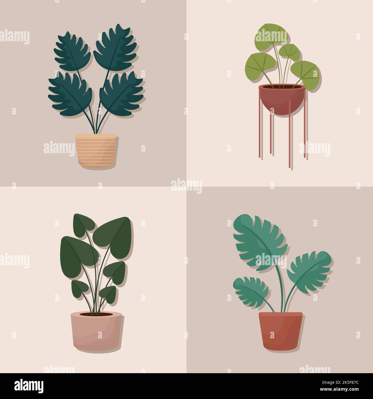 potted plants bundle Stock Vector Image & Art - Alamy