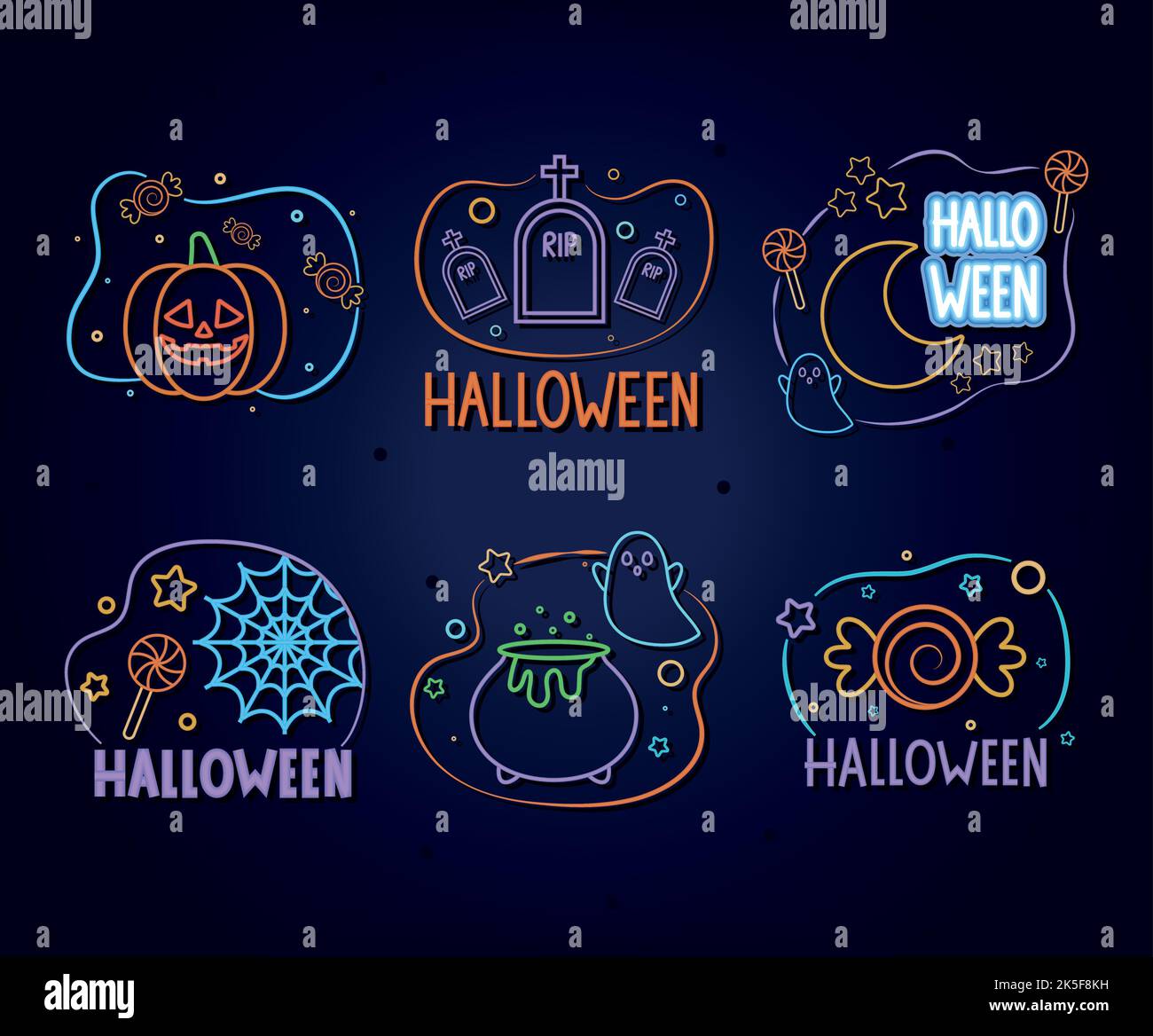 halloween illustrations bundle Stock Vector Image & Art - Alamy