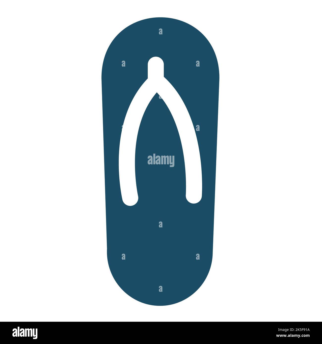 High quality dark blue flat beach slippers, flip flop icon. Pictogram ...