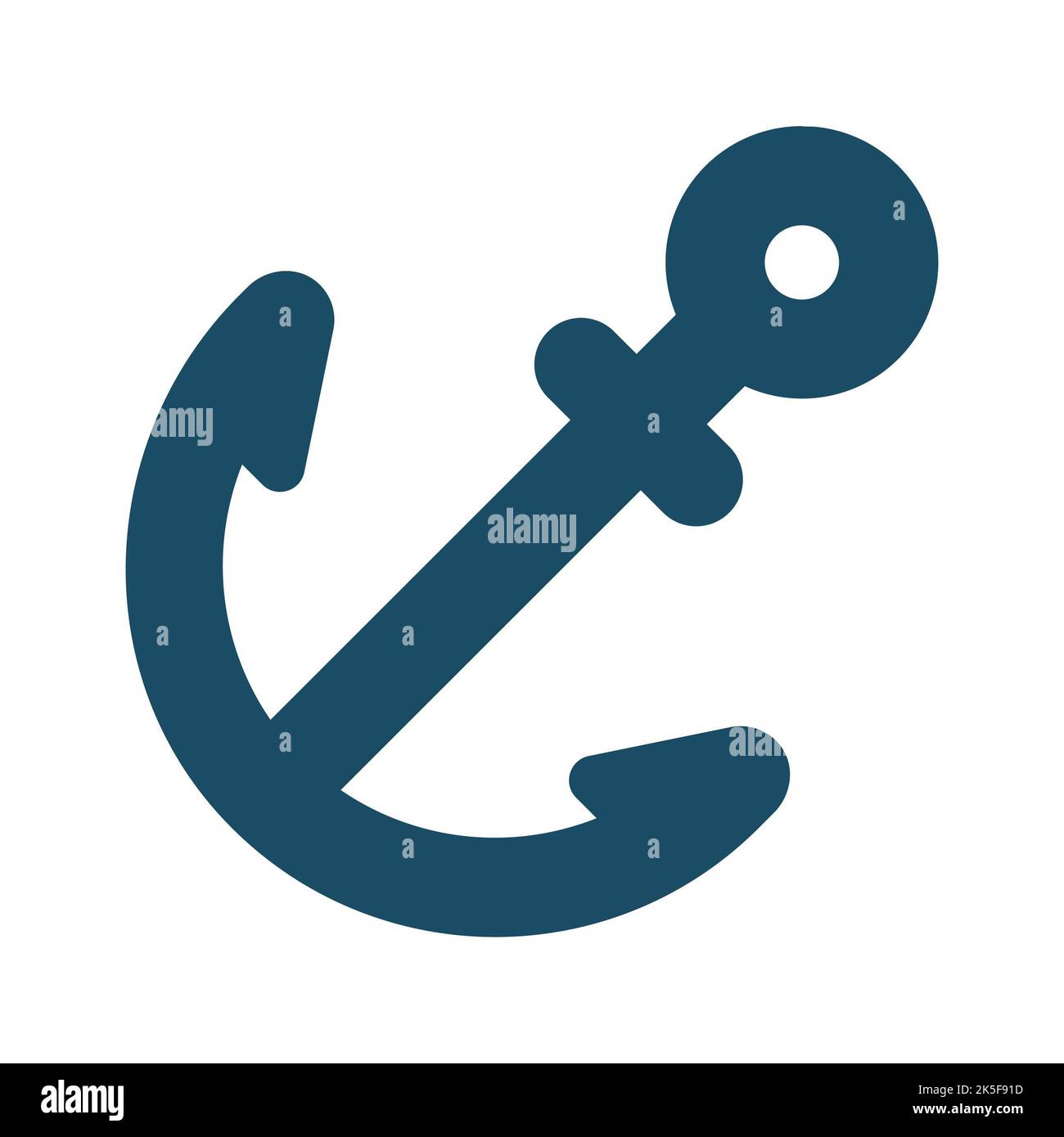 High quality dark blue flat sea anchor icon. Pictogram, icon set ...