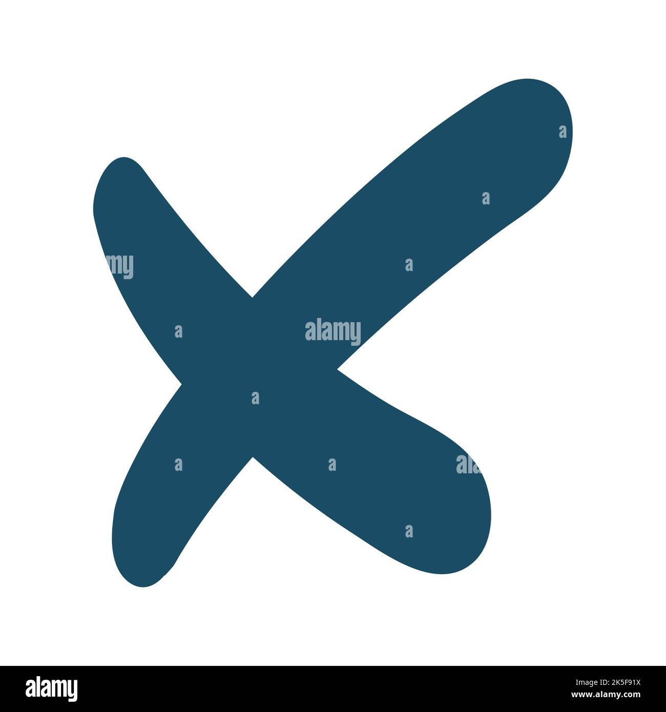 High quality dark blue cross mark icon on white background. Pictogram ...