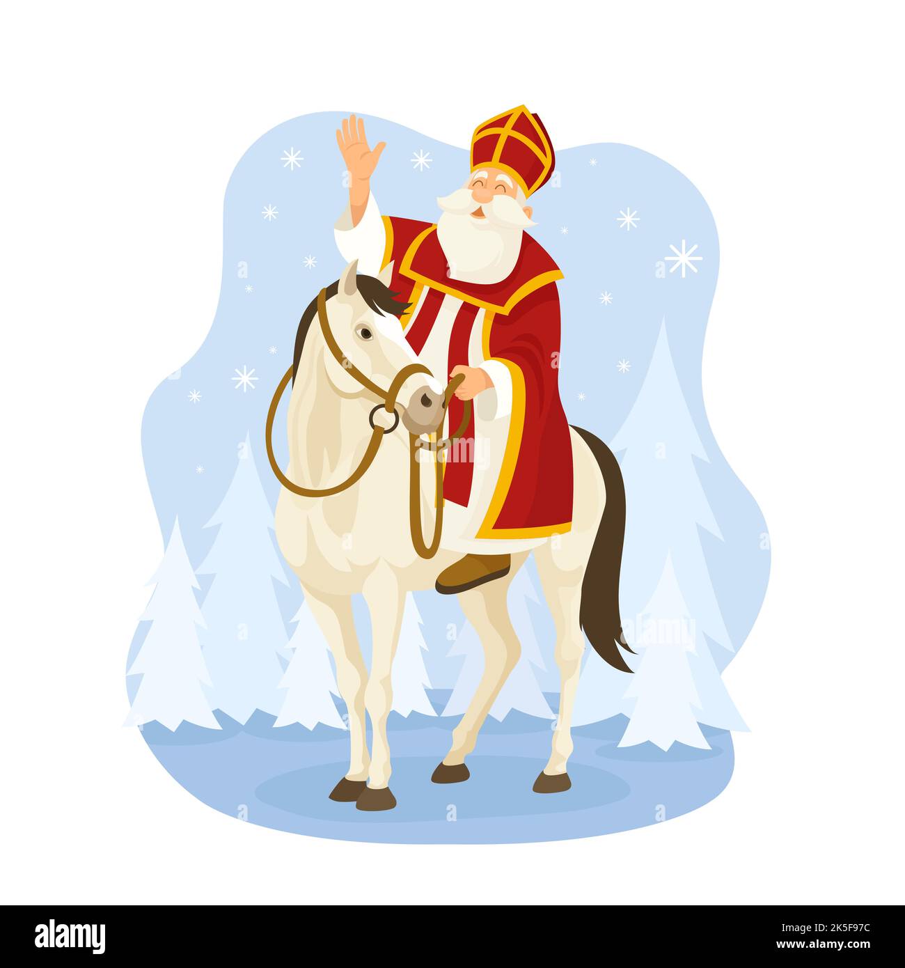 Flat sinterklaas best Vector illustration Stock Vector Image & Art - Alamy