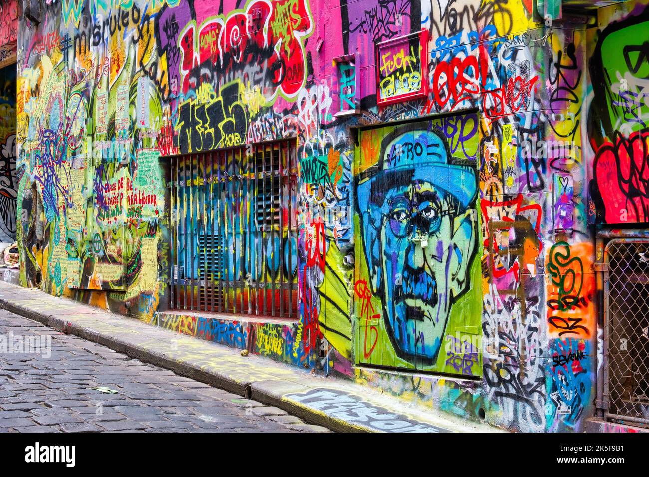 Colourful street art on Hosier Lane - Melbourne, Victoria, Australia ...