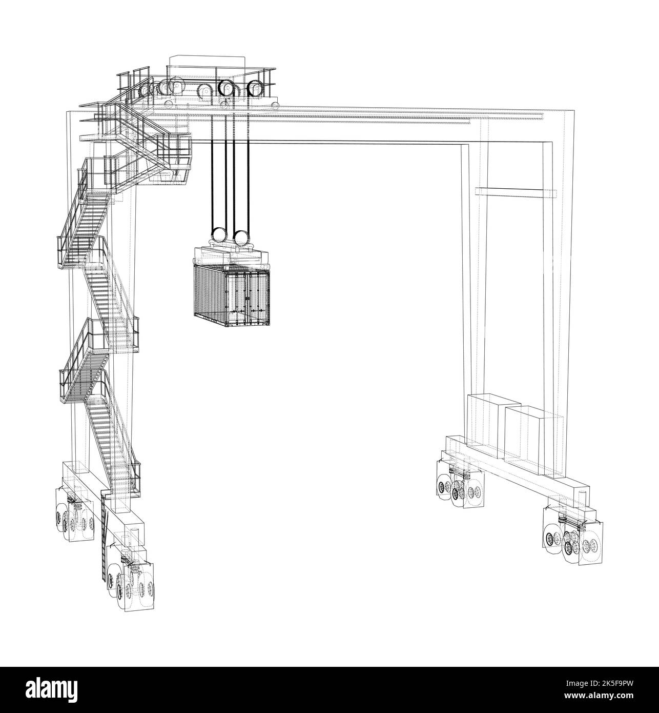 Container ship gantry crane Stock Vector Images - Alamy