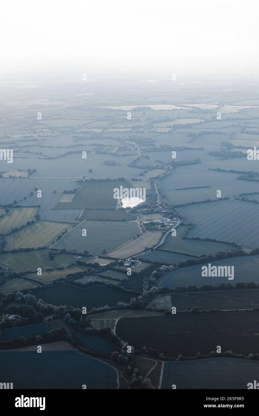 A vertical aerial of agricultural lands and fields Stock Photo - Alamy