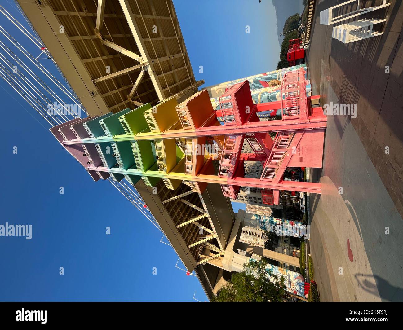 CHONGQING, CHINA - OCTOBER 3, 2022 - An eight-story "Rainbow Sky Ladder ...