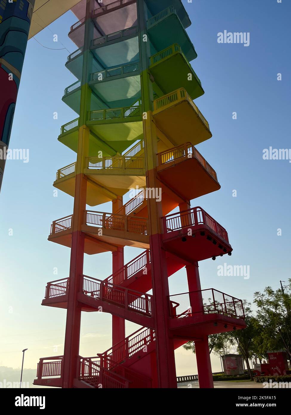 CHONGQING, CHINA - OCTOBER 3, 2022 - An eight-story "Rainbow Sky Ladder ...