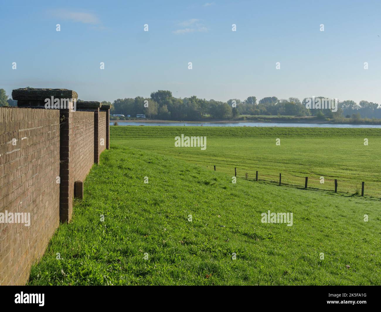 the village of grieth at the river rhine Stock Photo - Alamy