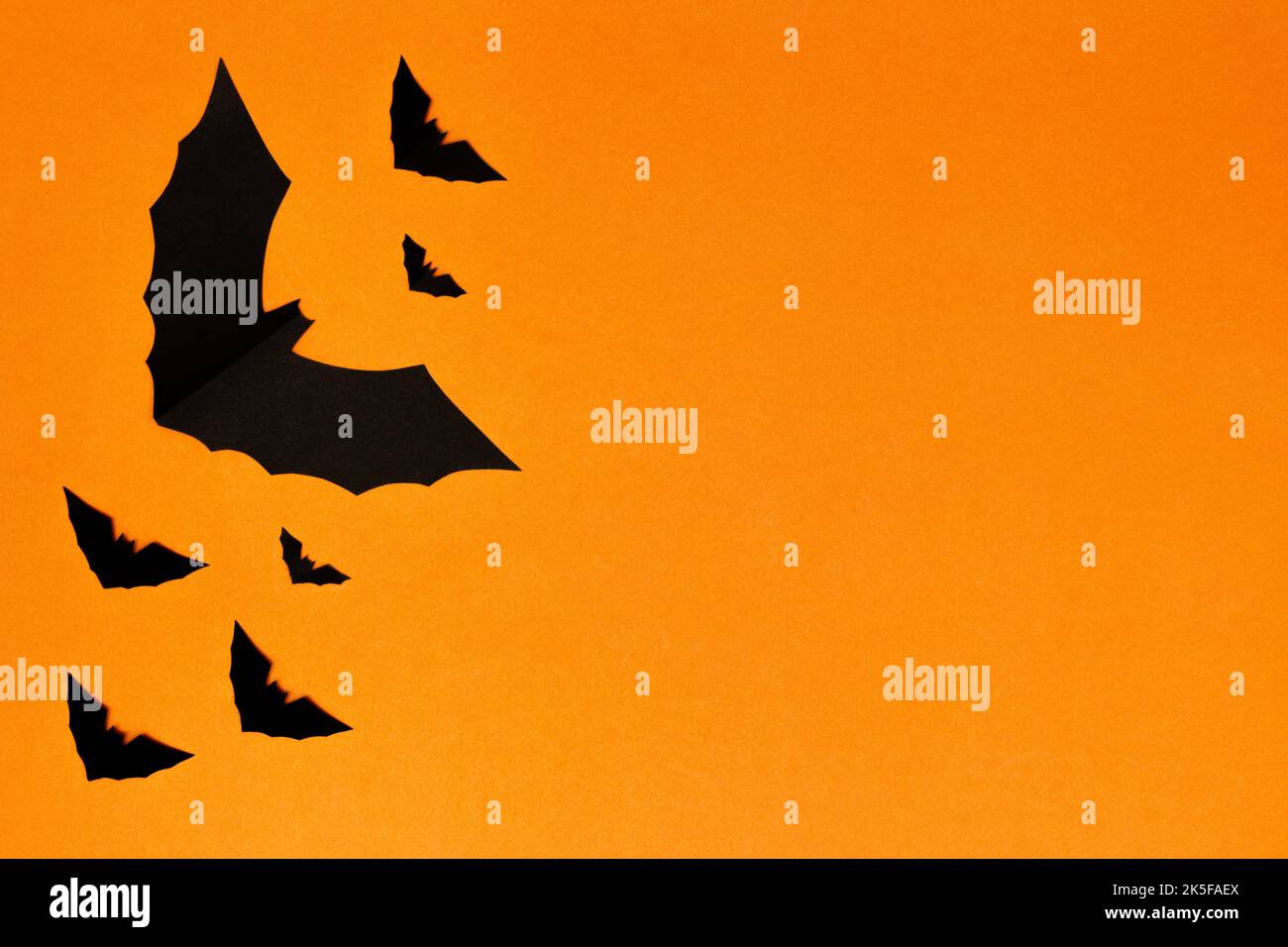 Halloween symbol concept, Silhouette of flying horror big black bat on ...