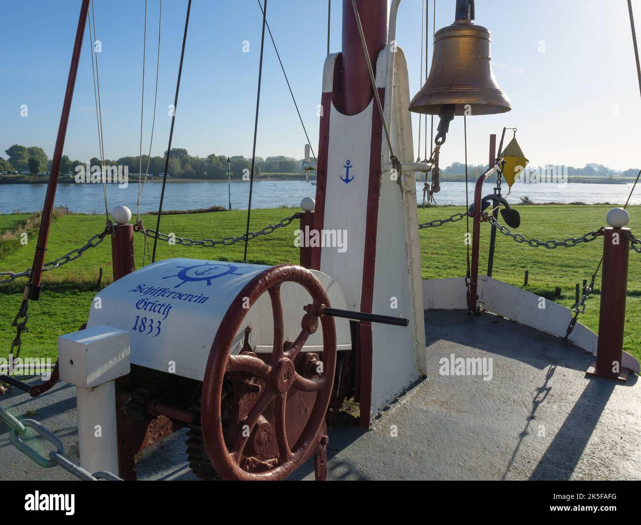 the village of grieth at the river rhine Stock Photo - Alamy