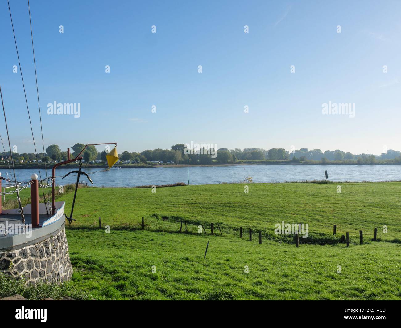 the village of grieth at the river rhine Stock Photo - Alamy