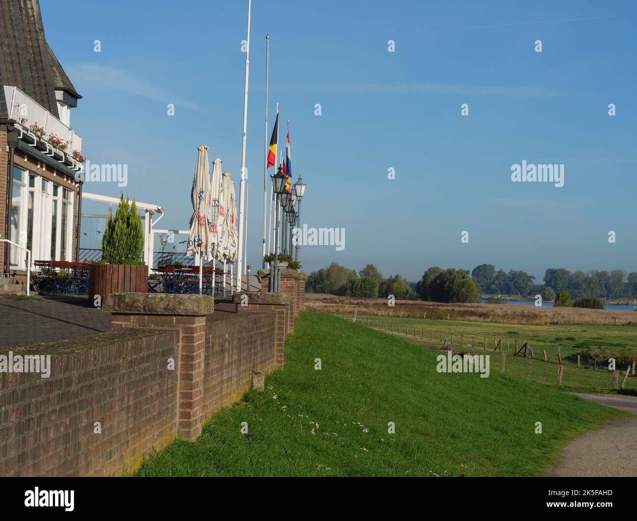 the village of grieth at the river rhine Stock Photo - Alamy