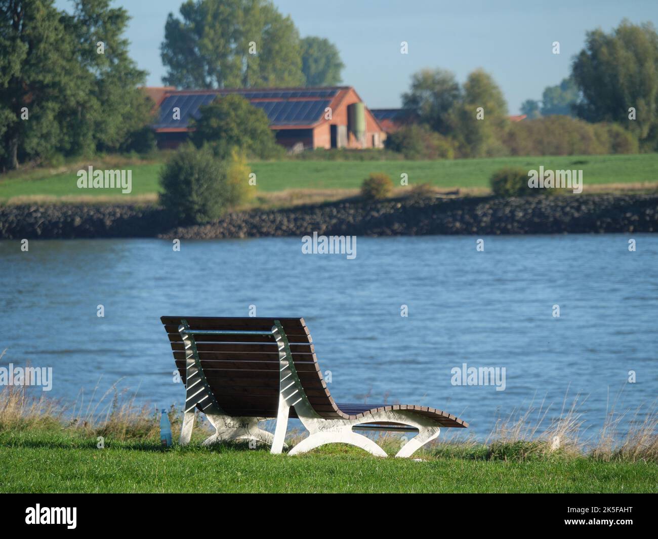 the village of grieth at the river rhine Stock Photo - Alamy
