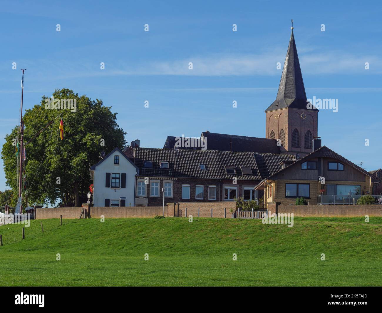 the village of grieth at the river rhine Stock Photo - Alamy