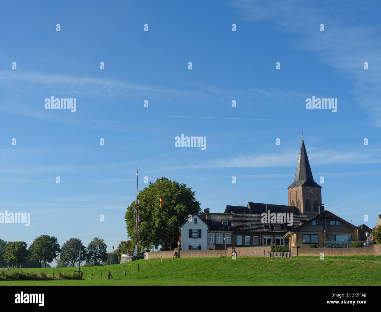 the village of grieth at the river rhine Stock Photo - Alamy